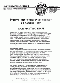 Fourth anniversary of the United Democratic Front: four fighting years ...