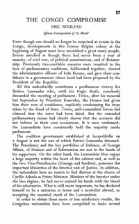 The Congo compromise | South African History Online