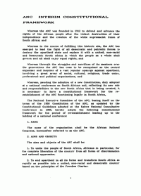ANC Interim Constitutional Framework | South African History Online