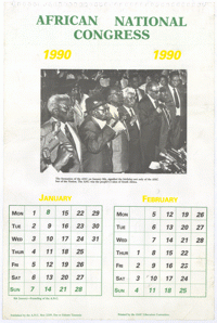 African National Congress 1990 calendar | South African History Online