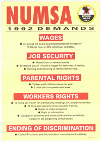 NUMSA 1992 demands | South African History Online