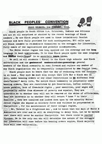 Black Peoples Convention | South African History Online