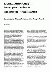 Lionel Abrahams - critic, poet, author - Accepts the Pringle Award ...