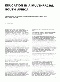 Education in a Multi-Racial South Africa | South African History Online