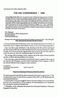 The PAC conference: 1959 | South African History Online