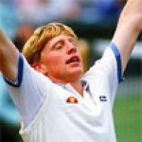 Boris Becker of West Germany beats Kevin Curren of SA at Wimbledon ...